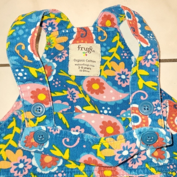 Frugi | Dresses | Frugi Girls Paisley Floral Pinafore Dress Corduroy ...